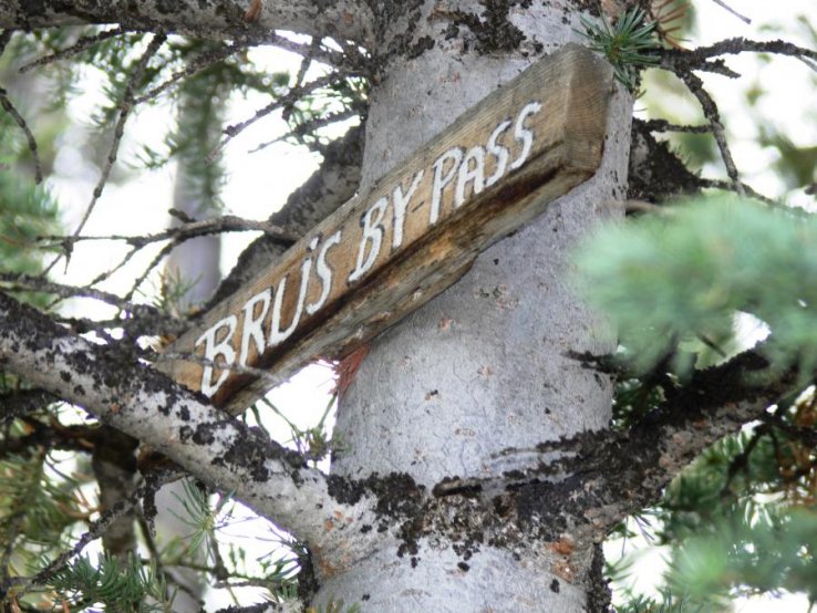 The Bru's Bypass Sign (Aspen Mountain)